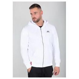 Hoodie Alpha Industries "Basic Zip Hoodie SL", Herren, Gr. XL, wei&szlig;, Shell: 80% Cotton, 20% Polyester, regular fit, Sweatshirts Hoodie