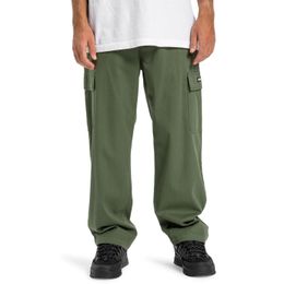 Chinos DC Shoes "Worker Baggy Cargo", Herren, Gr. 30(S) / L&auml;nge 32(M), L&auml;nge 34, bronze gr&uuml;n, Obermaterial: 99% Walkfrottier, 1% Elasthan;, Hosen