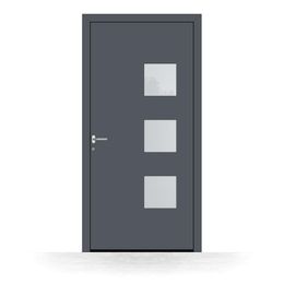 Haust&uuml;r Aluminium, Basic Langenfeld, Anthrazitgrau Feinstruktur, 700 x 1700 mm, DIN links innen &ouml;ffnend, individuell konfigurieren