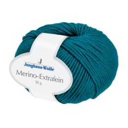 Merino-Extrafein von Junghans-Wolle, Petrol, aus Schurwolle