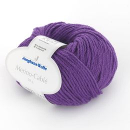 Merino-Cabl&eacute; von Junghans-Wolle, Ultraviolett, aus Schurwolle