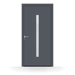 Haust&uuml;r Aluminium, Basic G&ouml;ppingen, Anthrazitgrau Feinstruktur, 700 x 1700 mm, DIN links innen &ouml;ffnend, individuell konfigurieren