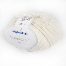 Merino-Cabl&eacute; von Junghans-Wolle, Ecru, aus Schurwolle