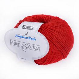 Merino-Cotton von Junghans-Wolle, Rot, aus Schurwolle