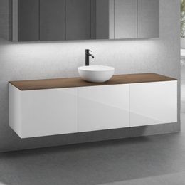 neoro n50 M&ouml;belanlage B: 180 cm mit 3 Ausz&uuml;gen, Waschtisch &Oslash; 40 cm wei&szlig; matt,, BN0064WM+3#BN0431WH+BN0409WL,