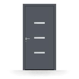 Haust&uuml;r Aluminium, Basic Eschweiler, Anthrazitgrau Feinstruktur, 700 x 1700 mm, DIN links innen &ouml;ffnend, individuell konfigurieren