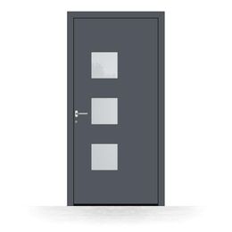 Haust&uuml;r Aluminium, Basic Herten, Anthrazitgrau Feinstruktur, 700 x 1700 mm, DIN links innen &ouml;ffnend, individuell konfigurieren