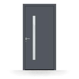Haust&uuml;r Aluminium, Basic Neu-Ulm, Anthrazitgrau Feinstruktur, 700 x 1700 mm, DIN links innen &ouml;ffnend, individuell konfigurieren