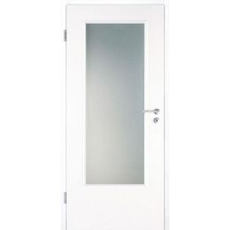 Kilsgaard Zimmert&uuml;r mit Glas wei&szlig; Typ 42/LA lackiert Zimmert&uuml;r hell &auml;hnlich RAL 9010, DIN Rechts, 860x1985 mm,ohne Verglasung,runde Kante