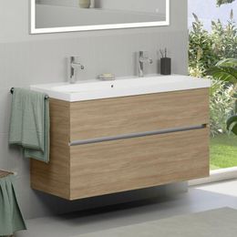 Geberit Acanto Doppelwaschtisch, evineo ineo5 evo Unterschrank B: 120 cm, 2 Ausz&uuml;ge, mit Griffmulde,, 501880001+BE0979OA,
