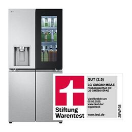 LG SLIM Multi Door K&uuml;hlschrank mit InstaView&reg; (EEK E, 508L, 178,7 cm hoch) mit Eis, Crushed Ice und Wasserspender & internem Wassertank GMG861MBAE GMG861MBAE