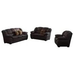 Polstergarnitur COTTA "Casino, Sofa Set, 3-2-1 Sitzer, Wohnzimmer Garnitur", braun, H:88cm T:92cm, FSC-zertifizierter Holzwerkstoff, Sitzm&ouml;bel-Sets, Sessel, 2-Sitzer, 2,5-Sitzer, hohe R&uuml;ckenlehne