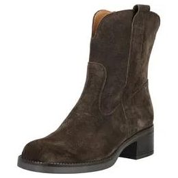 Bikerboots Gabor "Gabor Stiefelette Veloursleder", Damen, Gr. 39, braun, Veloursleder, Schuhe Bikerboots