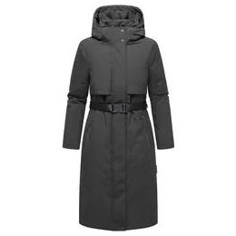 Wintermantel Navahoo "Waldbummler 14", Damen, Gr. L (40), grau, Obermaterial: 100% Polyester. Innenfutter: 100% Polyester. Wattierung: 100% Polyester. &Auml;rmelfutter: 100% Polyester, tailliert knielang, hoch geschlossener Ausschnitt, &Auml;rmel ohne &Auml;rmelschlitz Rippstrickb&uuml;ndchen, M&auml;ntel Wintermantel, Wasserabweisender Winterparka mit Kapuze und Tailleng&uuml;rtel