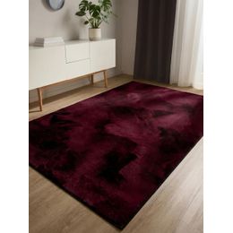 - Kunstfell-Teppich Furry Bordeaux 120x170 cm