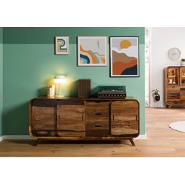 Sideboard Sheesham 173x40x75 dunkelbraun lackiert MAILAND #202