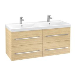 Villeroy & Boch Villeroy & Boch Avento Schrank mit Doppelwaschtisch, 4 Ausz&uuml;ge, 4A23CKR1+A89300VJ,