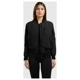 Bomberjacke Khujo "ZARIA", Damen, Gr. XL, schwarz, Web, 100% Nylon, regular fit, eingesetzt angesetztes B&uuml;ndchen, Jacken Bomberjacke