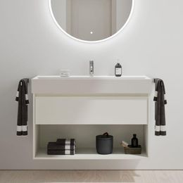 Burgbad Devio Schrank mit Keramik-Waschtisch, 1 Auszug, SHKI101F7214C0001,