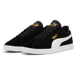 Sneaker Puma "CLUB II", Damen, Gr. 47, schwarz-wei&szlig; (Puma schwarz, Puma wei&szlig;, Puma gold), Leder, Schuhe Sneaker, aus Leder, mit Schn&uuml;rverschluss, mit profiliertem Laufsohlenprofil