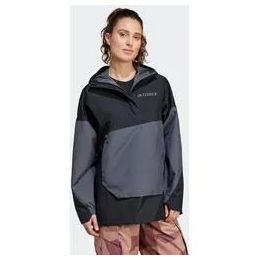 Outdoorjacke Adidas TERREX "W XP 2.5 ANORAK", Damen, Gr. S, schwarz (schwarz, carbon), Obermaterial: 100% Polyester, Jacken Outdoorjacke