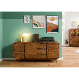 Sideboard Sheesham 173x40x75 hellbraun lackiert MAILAND #102