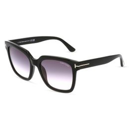 Tom Ford FT 0952 SELBY | Damen-Sonnenbrille | Fassung: Vollrand, Quadratisch, Acetat, Schwarz Gl&auml;nzend | Glasfarbe: Grau Verlaufend