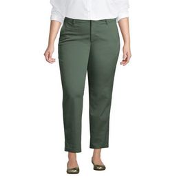 LANDS' END 7/8-Chinos mit geradem Bein Mid Waist, Damen,  Gr&uuml;n, by Lands' End