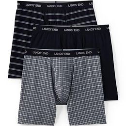 LANDS' END Komfort-Boxershorts (3er-Set), Herren,  Schwarz, Baumwolle/Elasthan/Baumwolle Modal, by Lands' End