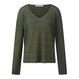 Peter Hahn - V-Pullover, gr&uuml;n, Gr. 46 / L - Leinen