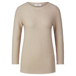 Peter Hahn - Rundhals-Pullover mit 3/4-Arm, beige, Gr. 36 / S - Baumwolle