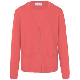 Peter Hahn - Twinset aus 100% Schurwolle-Pure Tasmanian Wool, pink, Gr. 36 / S - Schurwolle