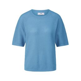 Peter Hahn - Rundhals-Pullover, blau, Gr. 40 / M - Baumwolle