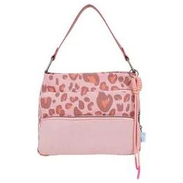 Schultertasche Fritzi aus Preussen "Donny Hobo", Damen, Gr. B/H/T: 17cm x 37cm x 29cm, rosa, Baumwolle, unifarben, Taschen Schultertasche, mit aufgesetzten Vordertaschen