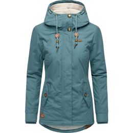 Winterjacke Ragwear "Winterjacke Monade", Damen, Gr. L, grau (stone blau25), Obermaterial: 65% Polyester PES. 35% Baumwolle CO. Obermaterial: Futter: 100% Polyester PES. 100% Polyester PES., Jacken Winterjacke