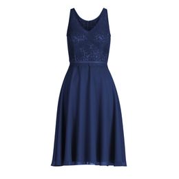Cocktailkleid Vera Mont "Cocktailkleid mit Spitze", Damen, Gr. 40, EURO, blau (festival blau), 100% Polyester PES., Kleider Cocktailkleid