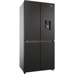 Haier Multi Door "HCR7818DWPT", Energieeffizienz: D, silber (schwarz matt), B:83,3cm H:181,5cm T:65cm, K&uuml;hlschr&auml;nke, 182 cm hoch, 83 cm breit, Wasserdispenser, Humidity Zone, Multi Door