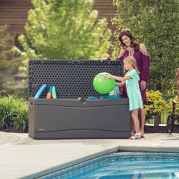 Kissenbox Lifetime "Gartenbox XXL", grau (carbon, grau), B:153cm H:66cm T:61cm, Kunststoff, Aufbewahrungsboxen, Kissenbox, 495 Liter