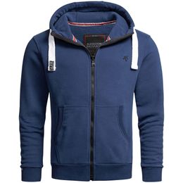 Sweatjacke Alessandro Salvarini "Alessandro Salvarini Herren Swetjacke AS314", Herren, Gr. S, blau, Obermaterial: 65% Baumwolle CO. 35% Polyester PES., Sweatjacken Sweatjacke