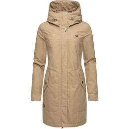 Wintermantel Ragwear "Wintermantel Jannisa", Damen, Gr. XL, grau (taupe24), Obermaterial: 65% Polyester PES. 35% Baumwolle CO. Obermaterial: Futter: 100% Polyester PES. 100% Polyester PES., M&auml;ntel Wintermantel