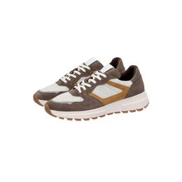 JOOP! Sneaker JOOP "Sneaker Misto New Hannis Sneaker xd6", Herren, Gr. 44, braun (braun, wei&szlig;), Obermaterial: 90% Rindsleder Leather cow. 10% Polyester PES. Futter: 100% Textilmaterial TEXMAT. 100% Synthetik synthetic., Schuhe Sneaker