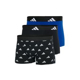 Boxershorts adidas originals "Boxershort 3er Pack", Herren, Gr. L, bunt (schwarz, wei&szlig;, blau), Obermaterial: 95% Baumwolle CO. 5% Elasthan EL., Unterhosen Boxershorts