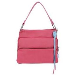 Schultertasche Fritzi aus Preussen "Donny Hobo", Damen, Gr. B/H/T: 17cm x 37cm x 29cm, pink, Baumwolle, unifarben, Taschen Schultertasche, mit aufgesetzten Vordertaschen