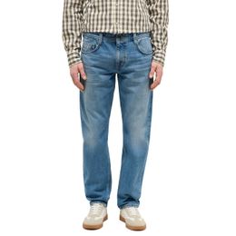 Straight-Jeans Mustang "Herren Style Denver Straight", Herren, Gr. 36, L&auml;nge 32, 583 mittelblau, Denim/Jeans, 100% Baumwolle, unifarben, straight fit, Jeans Straight-Jeans