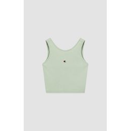 Tanktop Champion "ICONS WASH Crop Tank", Damen, Gr. M (40), gr&uuml;n (cvs), Obermaterial: 58% Baumwolle, 39% Polyester, 3% sonstige Fasern, Tops Tanktop