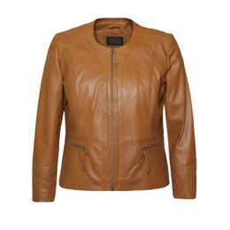 Bikerjacke JCC "Lederjacke 731-II", Damen, Gr. 50, braun (cognac), Obermaterial: 100% Schafsleder sheepskin. Futter: 100% Baumwolle CO., Jacken Bikerjacke