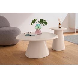 Couchtisch s.Oliver "Solhelm", cremefarben, B:85cm H:40cm T:85cm, Tische, Couchtisch, cremefarbenes Duo aus lackiertem MDF Holz, mit Schweizer Kante