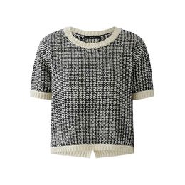 Oui - Rundhals-Pullover, weiss, Gr. 44 / L - Baumwolle