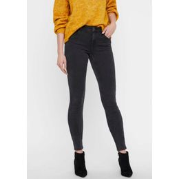 V&eacute;ro Moda Stretch-Jeans VERO MODA "VMSEVEN SHAPE UP", Damen, Gr. XS, L&auml;nge 34, grau (dunkelgrau denim), Denim/Jeans, Obermaterial: 66% Baumwolle, 32% Polyester, 2% Elasthan, Jeans Stretch-Jeans