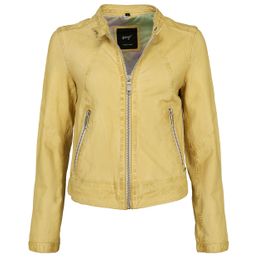 Lederjacke Maze "Lederjacke 420-20-04", Damen, Gr. XS, gelb (sunshine), Obermaterial: 100% Lammnappaleder LANA. Futter: 100% Polyester PES., Jacken Lederjacke